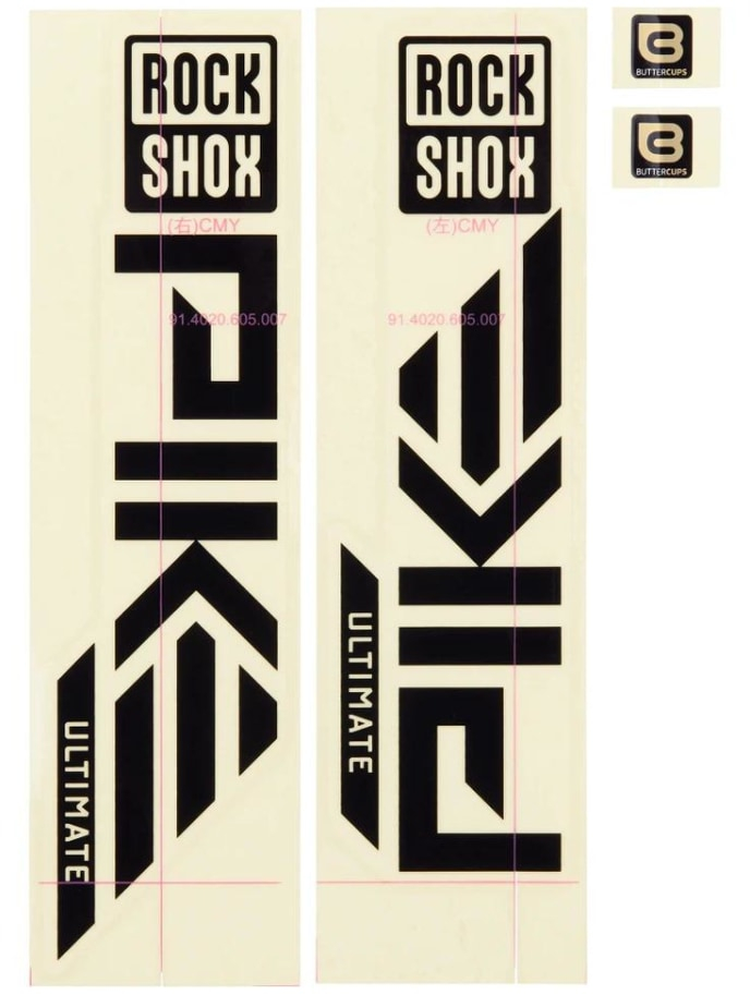 Sram ROCKSHOX SPARE FORK DECAL KIT PIKE ULTIMATE 2729 2023 GLOSS BLACK ...